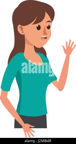 Cartoon beauty girl say hi Stock Vector Image & Art - Alamy
