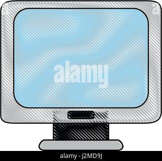 color blurred stripe lcd monitor with blue screen Stock Vector Image ...
