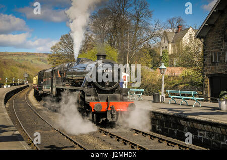 The NYMR Steam Locomotive Stanier Black 5 Eric Treacy Pulling a ...