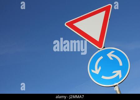 Traffic sign roundabout, Germany Stock Photo - Alamy