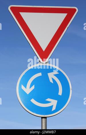 Traffic sign roundabout, Germany Stock Photo - Alamy