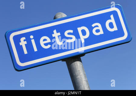 Dutch road sign: optional cycle path Stock Photo - Alamy