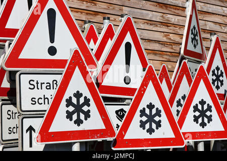 German traffic signs at road maintenance depot Stock Photo - Alamy