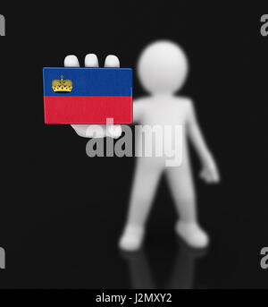 Man and Liechtenstein flag. Image with clipping path Stock Photo - Alamy