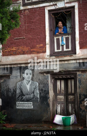 Nepal, Patan, mural, painting Stock Photo - Alamy