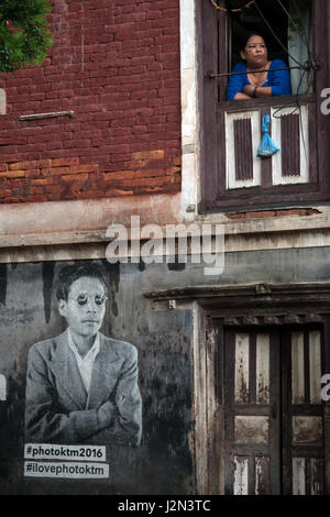 Nepal, Patan, mural, painting Stock Photo - Alamy