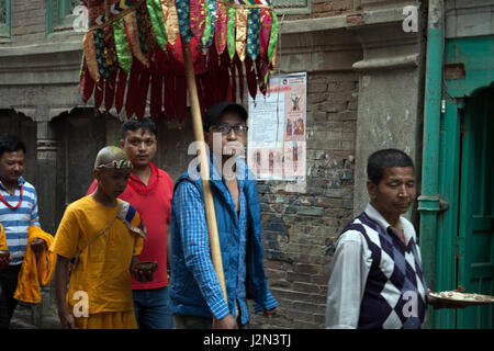 Religious procession in Nagbahal, Nag Bahal, Patan,Kathmandu, Nepal ...