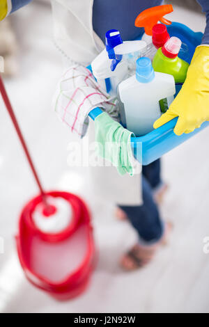 a water bucket with cleaning cloths Stock Photo - Alamy