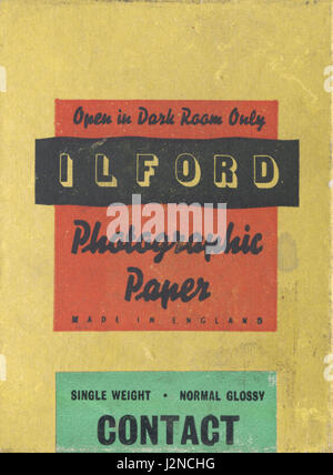 Vintage photographic paper box manufactured by Ilford Photographic in ...