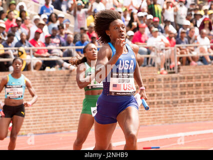 Jaide Stepter (USA) competing in the Women's 400m Hurdles Final at the ...