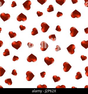 Red Polygonal Heart Random Seamless Pattern Stock Vector Image & Art ...
