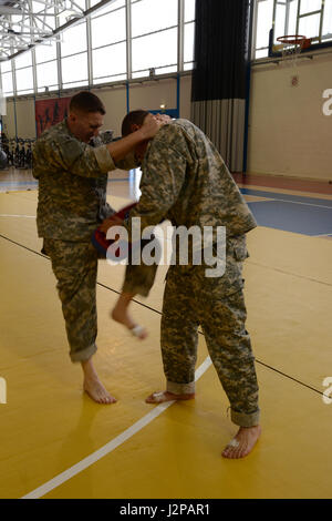 Allied Forces North Battalion soldiers perform shrimping movements ...