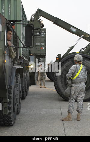 Service members conduct combined joint logistics over the shore ...