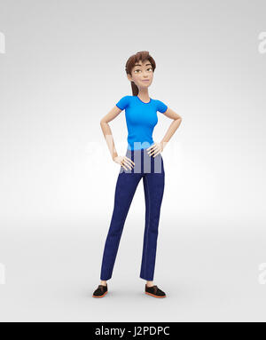 Arrogant, Swaggering and Cynical Jenny, 3D Cartoon Female Character ...