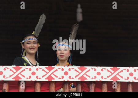 :Murut lady in traditional costume decorated with colorful beads during ...