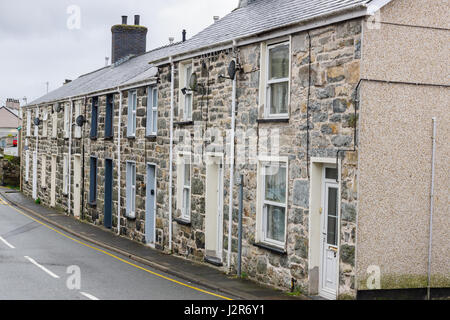 Old miner's stone cottage with traditional Welsh slate porch in ...