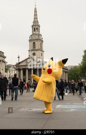 Pikachu the friendly Pokemon character in Trafalgar Square, London ...