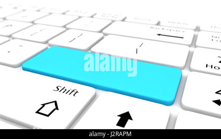 Keyboard with blue blank Enter button, with copyspace Stock Photo - Alamy