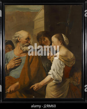 This artwork depicts the dramatic biblical moment when Moses breaks the ...