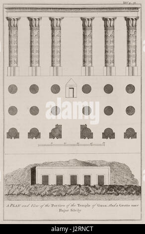 A detailed 1743 map by Richard Pococke depicting the Isle and Temple of ...