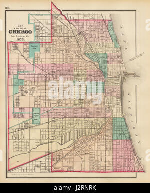 A detailed map of Chicago, showcasing the city’s streets and ...