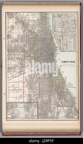 1901 Cram map of Chicago Stock Photo - Alamy