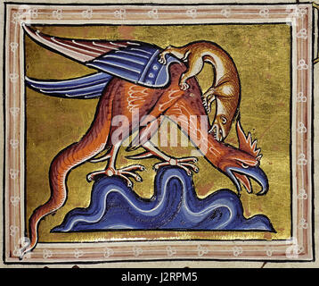 Aberdeen Bestiary Basilisk Stock Photo - Alamy
