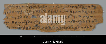 A palm leaf Sanskrit manuscript in Brahmi script from Miran China Stock ...