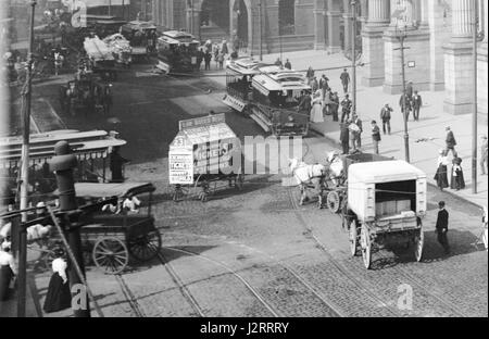 This detailed view from Causeway Street in Boston from the 1890s ...