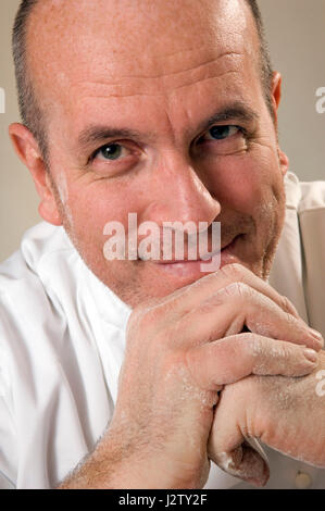 Baker and chef Richard Bertinet at his cookery school in Bath with a ...