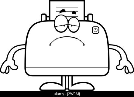 A cartoon illustration of a printer looking sad Stock Vector Image ...