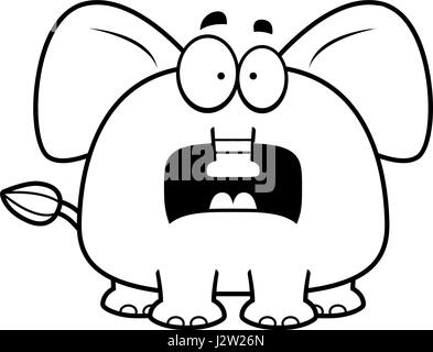 A cartoon illustration of an elephant looking scared Stock Vector Image ...