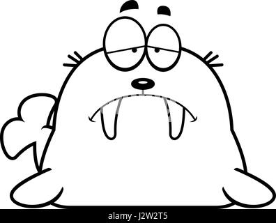 A cartoon illustration of a walrus looking sad Stock Vector Image & Art ...