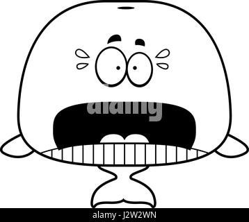 A cartoon illustration of a whale looking scared Stock Vector Image ...