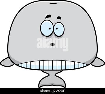 A cartoon illustration of a whale looking scared Stock Vector Image ...