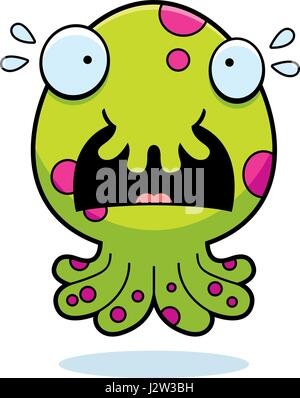 A cartoon illustration of an alien looking scared Stock Vector Image ...