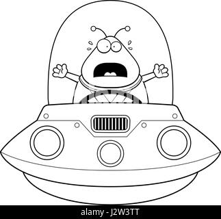 A cartoon illustration of an alien looking scared Stock Vector Image ...
