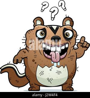 A cartoon illustration of an ugly chipmunk looking confused Stock ...