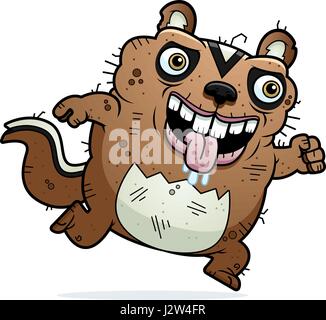 A cartoon illustration of an ugly chipmunk running Stock Vector Image ...