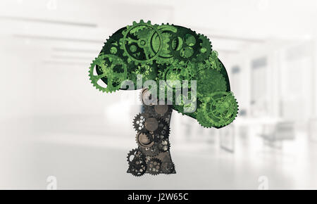 Eco green environment concept presented by tree as working mechanism or ...