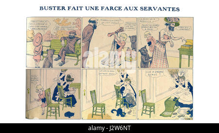 The 'Buster Brown' comic strip, created by Richard F. Outcault, gained popularity in the early ...