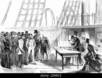 The *18 August 1852 Deutschland Versteigerung* painting depicts the ...