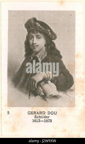 An oil painting by Gerard Dou, known for his mastery of detail and ...