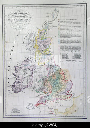 The 1837 map of England by Malte Brun showcases the geographical layout ...