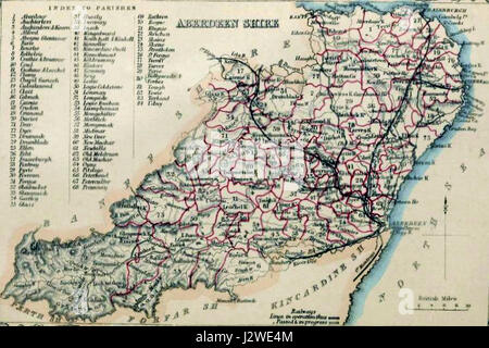 ABERDEENSHIRE Civil Parish map Stock Photo - Alamy