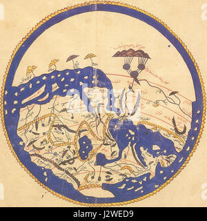 1154 world map by Moroccan cartographer al-Idrisi for king Roger of ...