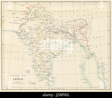 This 19th-century map of India provides a detailed geographical ...