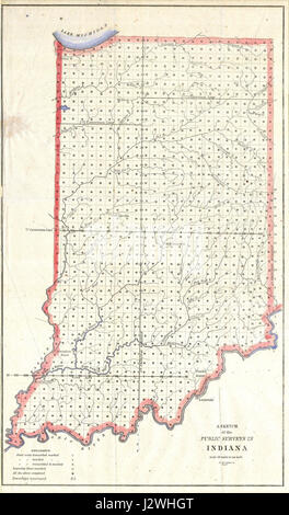 This 1850 public survey map of Indiana provides a detailed ...