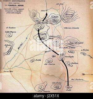 Adwa Map Menelik progression before battle of Adwa Stock Photo - Alamy