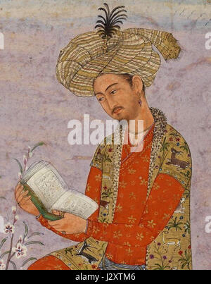 The portrait of Babur, the founder of the Mughal Empire, is an ...
